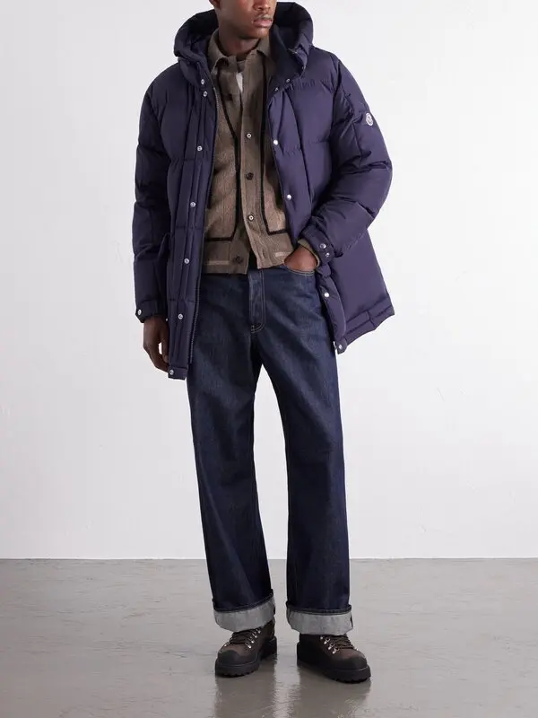 Moncler Sylmara Logo-appliquéd Hooded Quilted Shell Down Parka - Blue