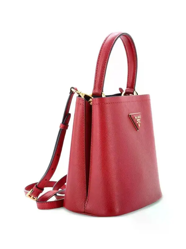 Prada Panier Saffiano Leather Small Bucket Bag - Red