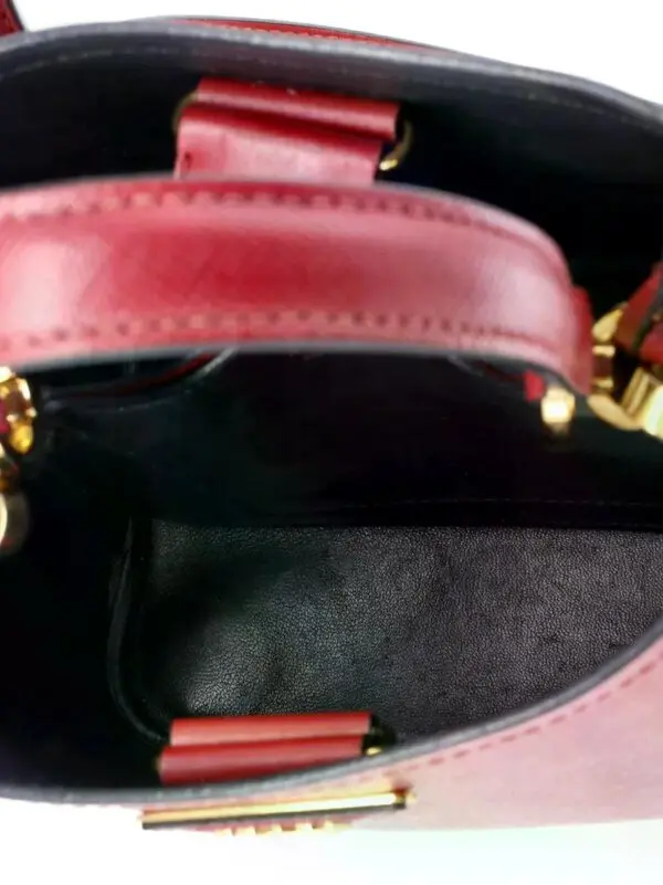 Prada Panier Saffiano Leather Small Bucket Bag - Red