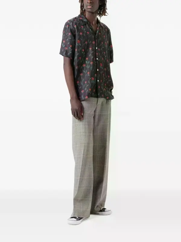 ENDLESS JOY Rose-print Short-sleeve Shirt