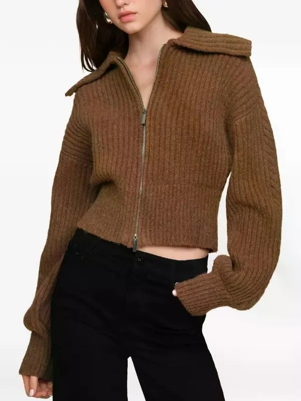 AMUR Emery Cable-knit Sweater - Brown