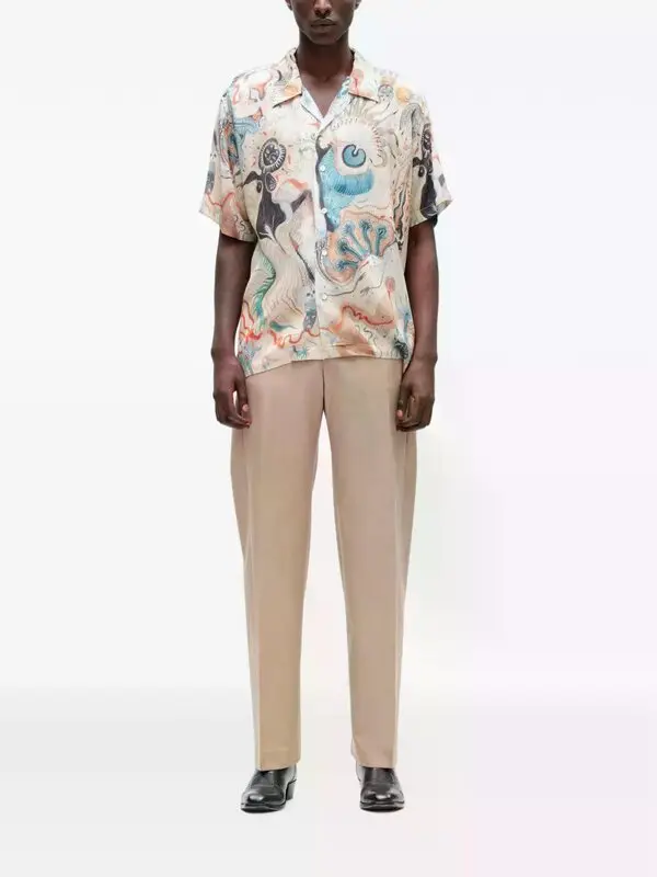 ENDLESS JOY Eternal Squid Surrealist-print Short-sleeve Shirt