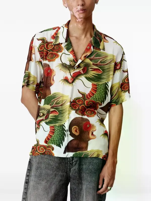 ENDLESS JOY Monkey Dragon Graphic-print Short-sleeve Shirt