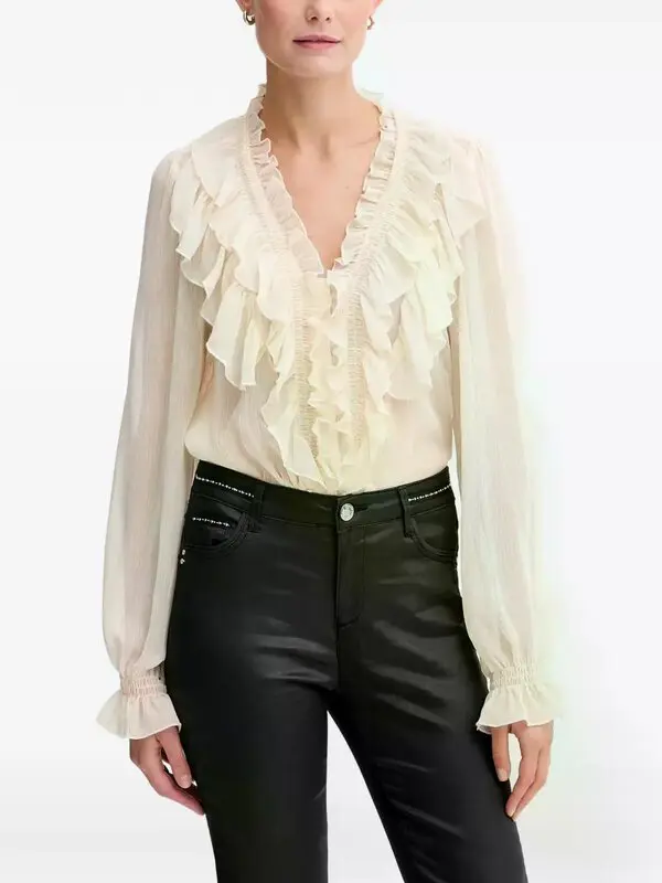 MORGAN Ruffled Long-sleeve Blouse