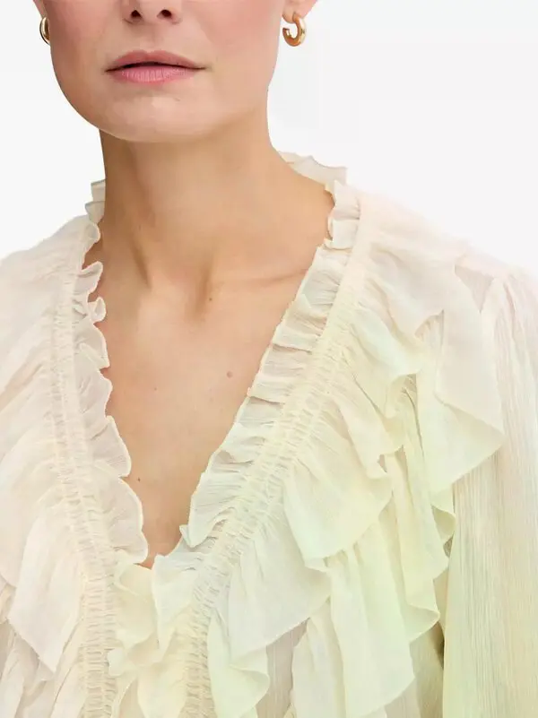MORGAN Ruffled Long-sleeve Blouse