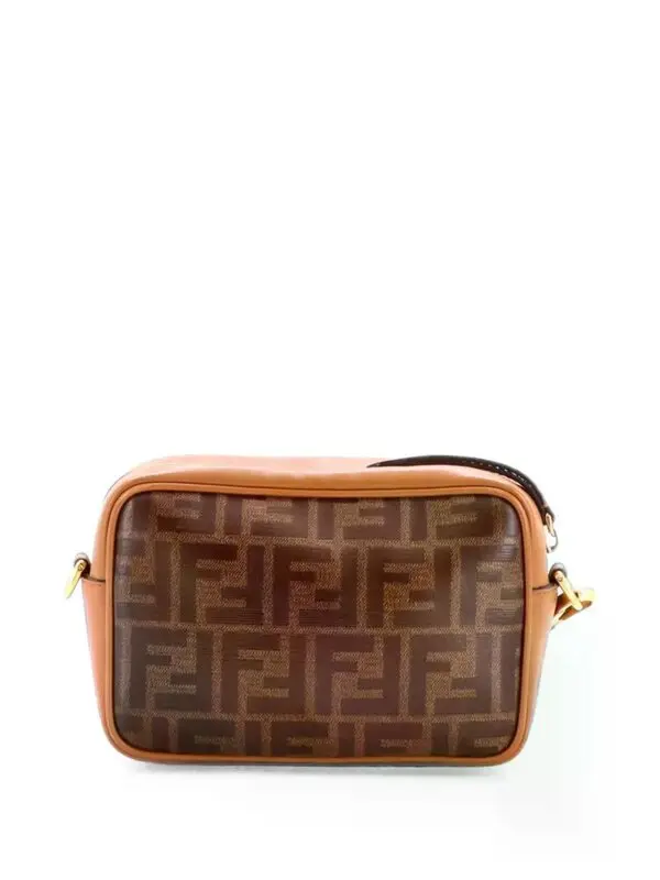 Fendi Ff Logo Stamp Camera Bag Zucca Coated Canvas Mini Crossbody Bag - Brown