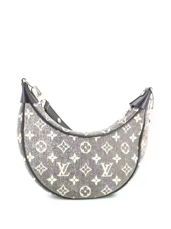 LOUIS VUITTON Loop Handbag Monogram Jacquard Denim Hobo Bag - Grey