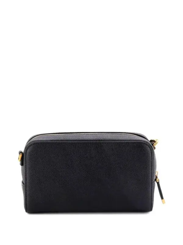 Dior Caro Double Pouch Leather Crossbody Bag - Black
