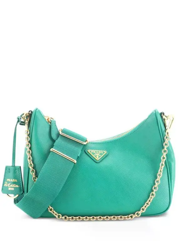 Prada Re-edition 2005 Shoulder Bag Saffiano Leather Small Crossbody Bag - Green