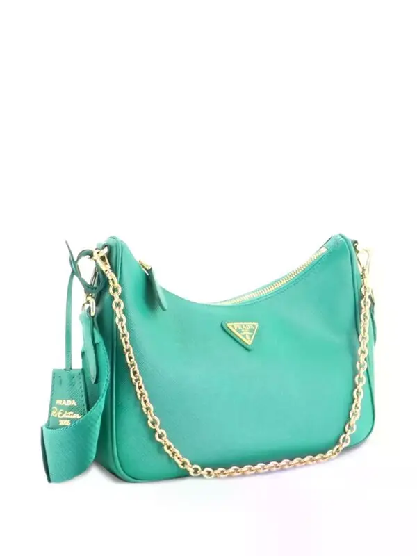 Prada Re-edition 2005 Shoulder Bag Saffiano Leather Small Crossbody Bag - Green