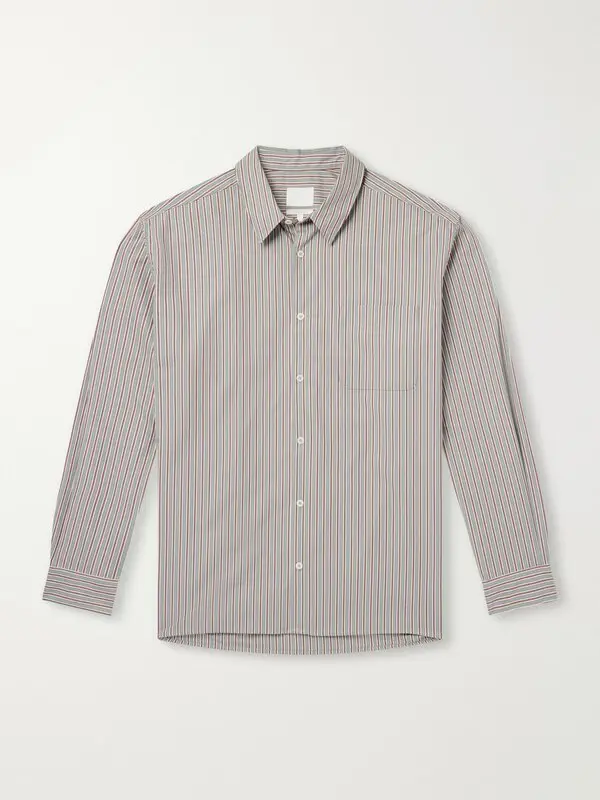 A.p.c. Malo Striped Cotton-poplin Shirt - Gray