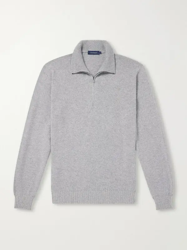 Thom Sweeney Cashmere Half-zip Sweater - Gray