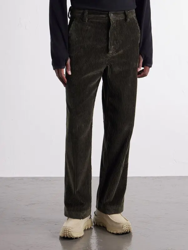 Moncler Straight-leg Cotton-blend Corduroy Trousers
