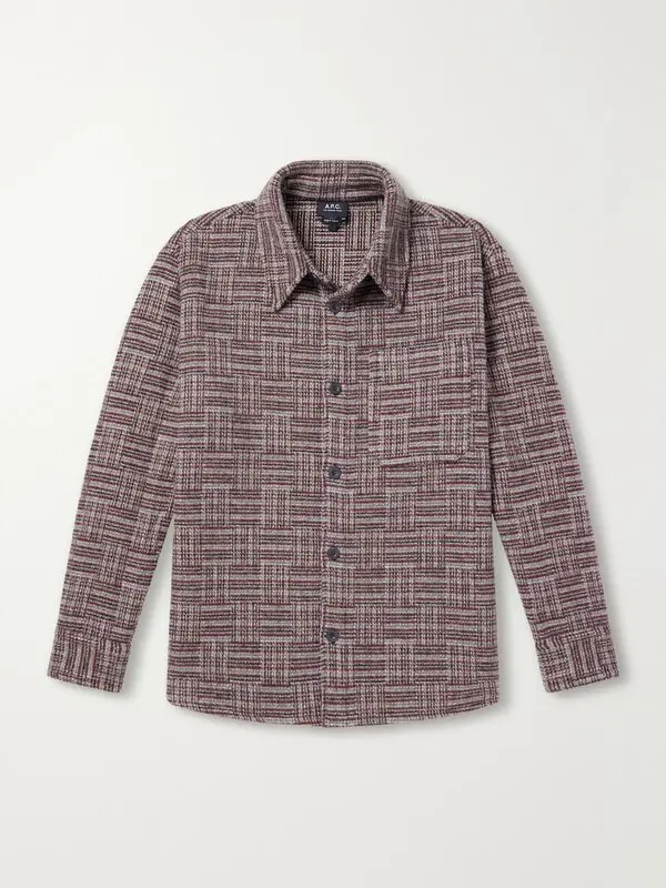 A.p.c. Baptiste Merino Wool Overshirt - Brown