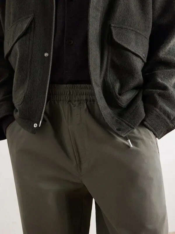 Folk Drawcord Assembly Tapered Brushed Cotton Trousers