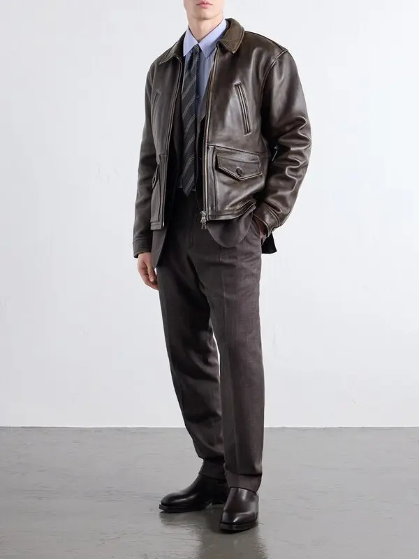 Officine Générale Mori Leather Jacket