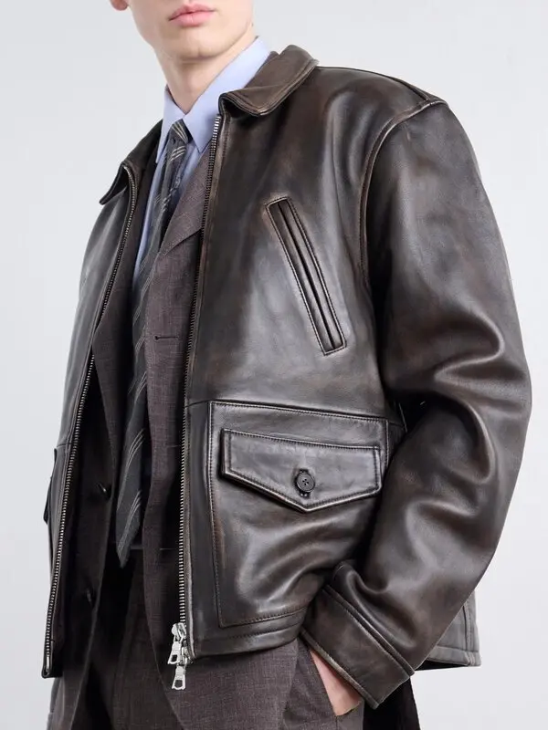 Officine Générale Mori Leather Jacket