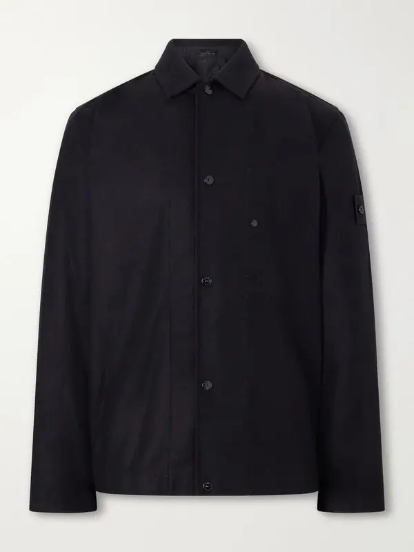 Stone Island Ghost Wool And Nylon Flannel Overshirt