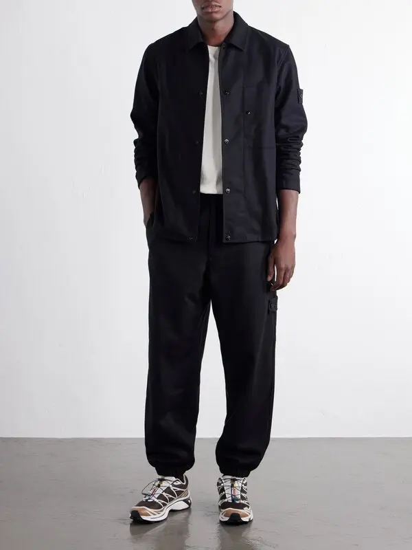 Stone Island Ghost Wool And Nylon Flannel Overshirt