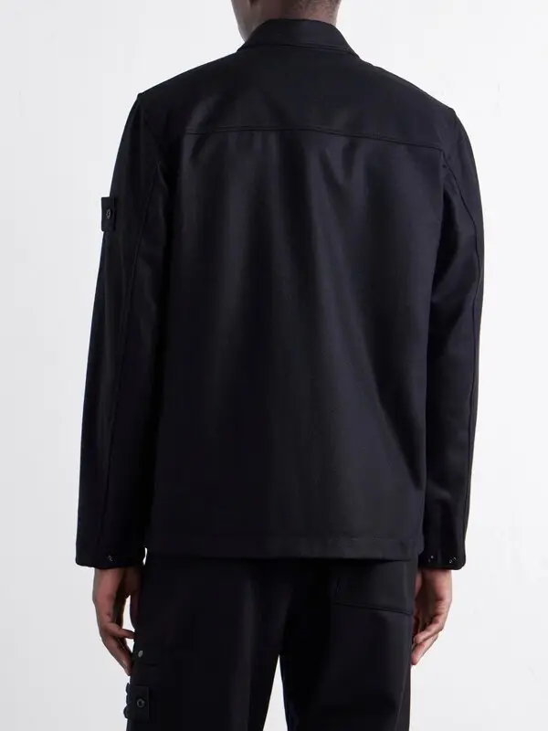 Stone Island Ghost Wool And Nylon Flannel Overshirt