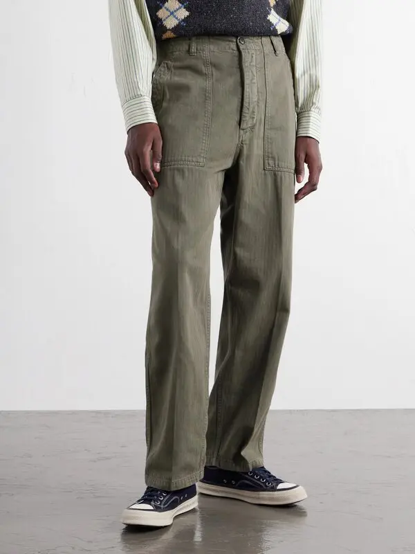 Visvim Benning Straigh-leg Herringbone Cotton Trousers