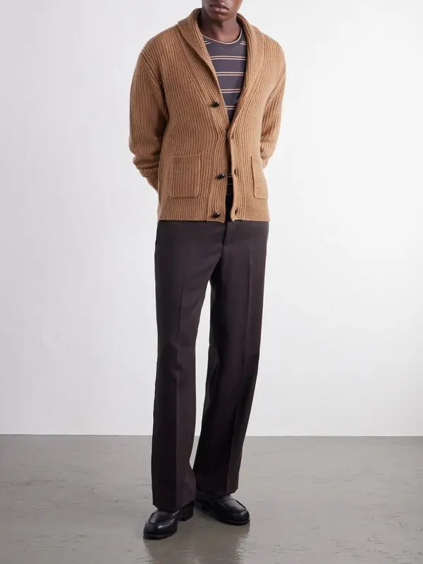 Mr P. Ribbed Wool And Cashmere-blend Cardigan