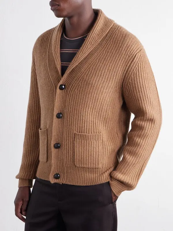 Mr P. Ribbed Wool And Cashmere-blend Cardigan