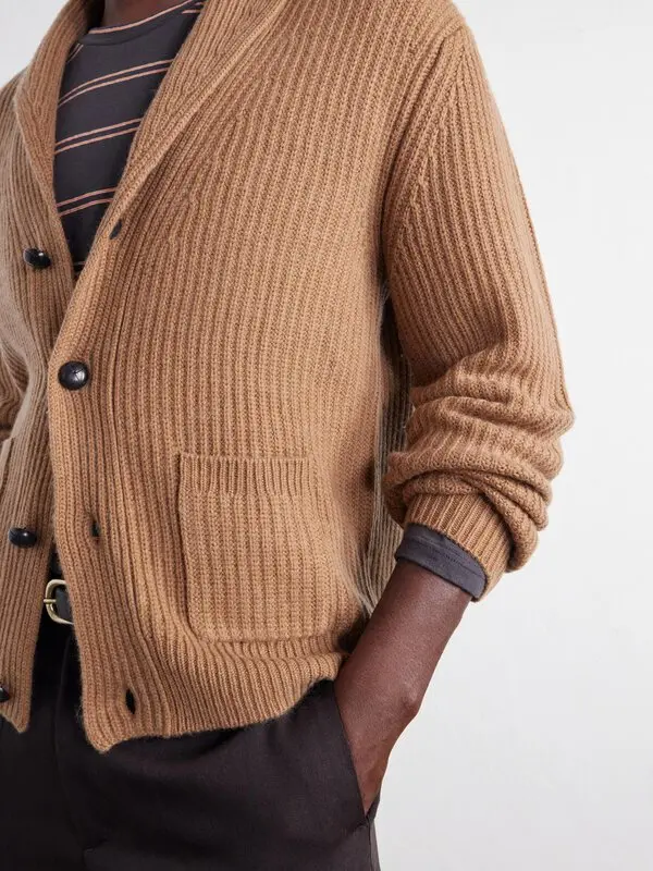 Mr P. Ribbed Wool And Cashmere-blend Cardigan