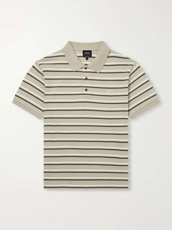 A.p.c. Joe Striped Cotton-piqué Polo Shirt