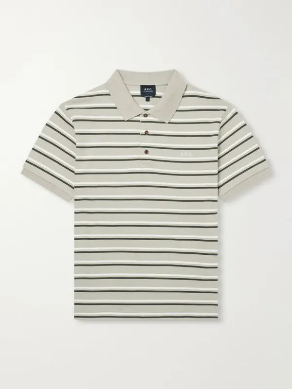 A.p.c. Joe Striped Cotton-piqué Polo Shirt