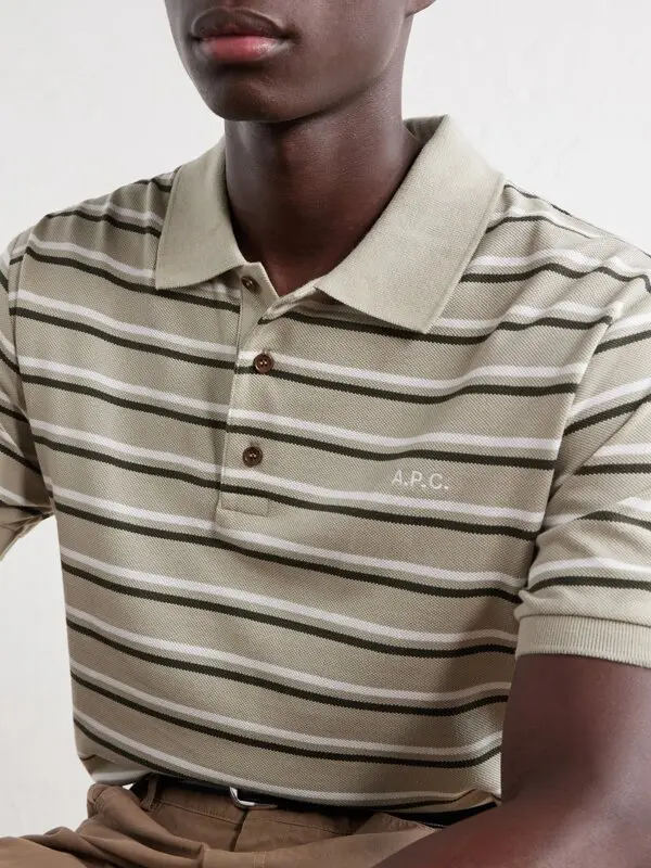 A.p.c. Joe Striped Cotton-piqué Polo Shirt