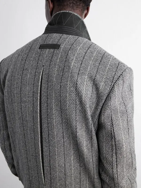 Zegna Trofeo Selection Double-breasted Pinstriped Wool Coat