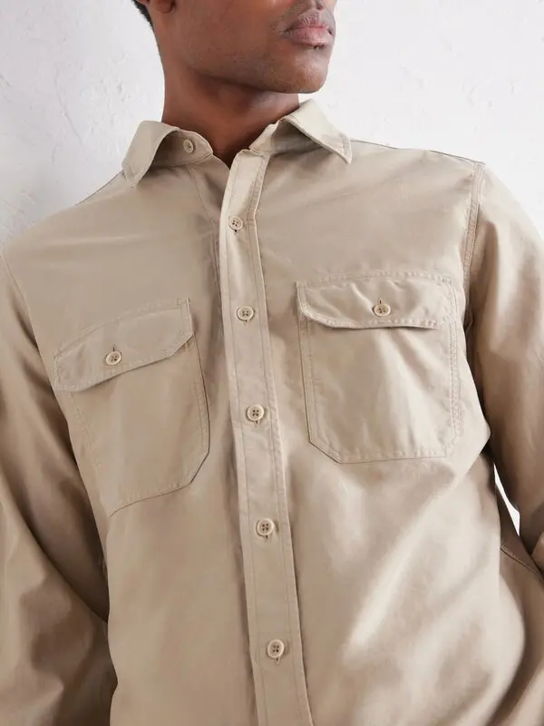 TOM FORD Garment-dyed Cotton-moleskin Shirt