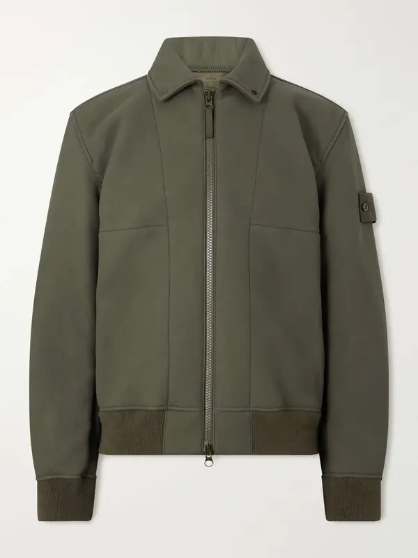 Stone Island Ghost Garment-dyed Rubberised-leather Jacket