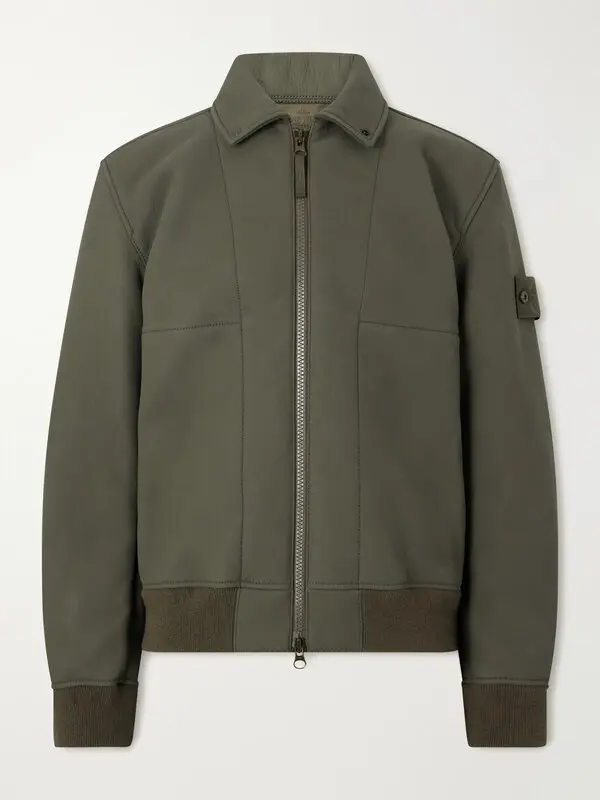 Stone Island Ghost Garment-dyed Rubberised-leather Jacket