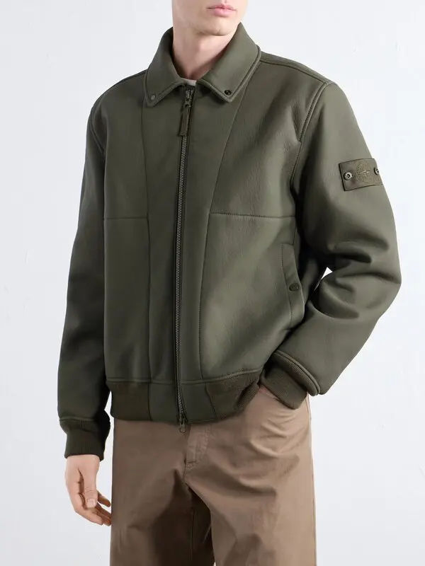 Stone Island Ghost Garment-dyed Rubberised-leather Jacket