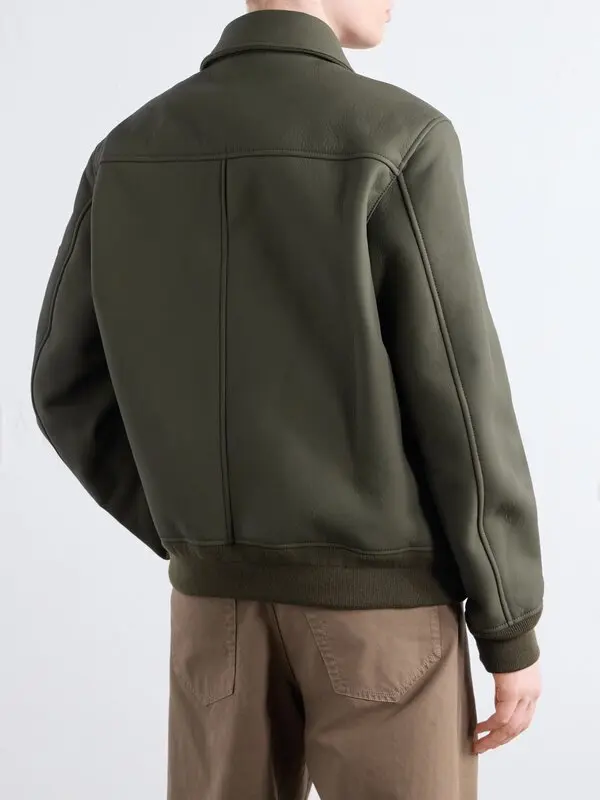 Stone Island Ghost Garment-dyed Rubberised-leather Jacket