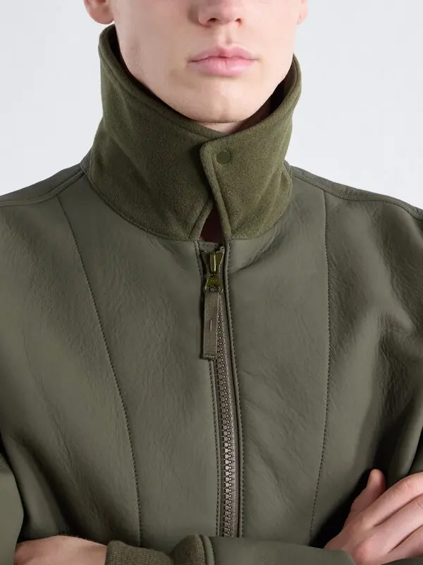 Stone Island Ghost Garment-dyed Rubberised-leather Jacket