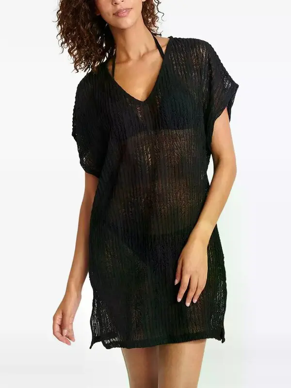 BANANA MOON Zinia Crochet-knit V-neck Beach Cover-up - Black