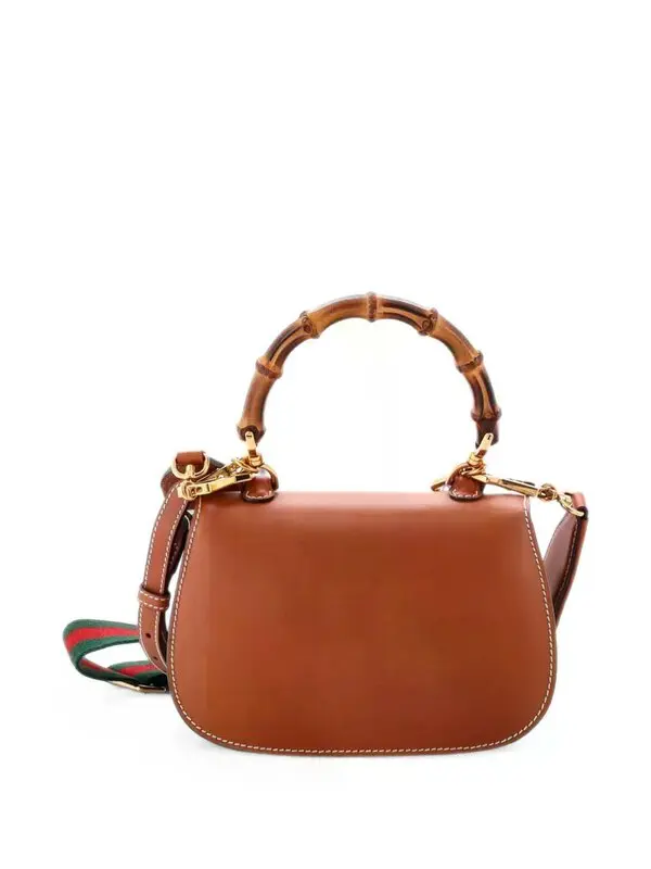 Gucci Bamboo 1947 Top Handle Bag Leather Small Satchel - Brown