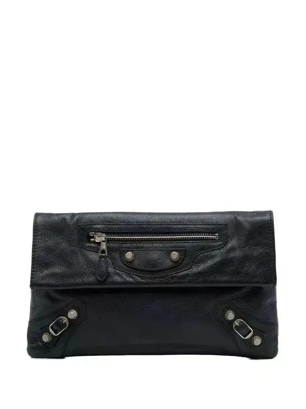Balenciaga 2005-2006 Lambskin Motocross Giant 12 Envelope Clutch Bag - Black