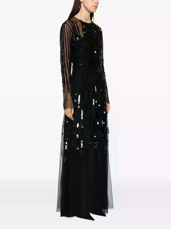 Alberta Ferretti Sequin-embellished Tulle Maxi Dress