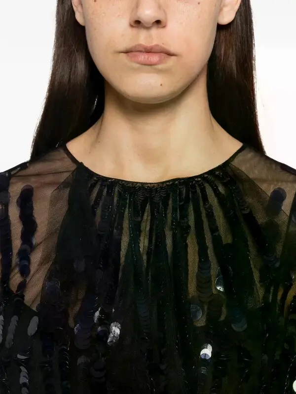 Alberta Ferretti Sequin-embellished Tulle Maxi Dress