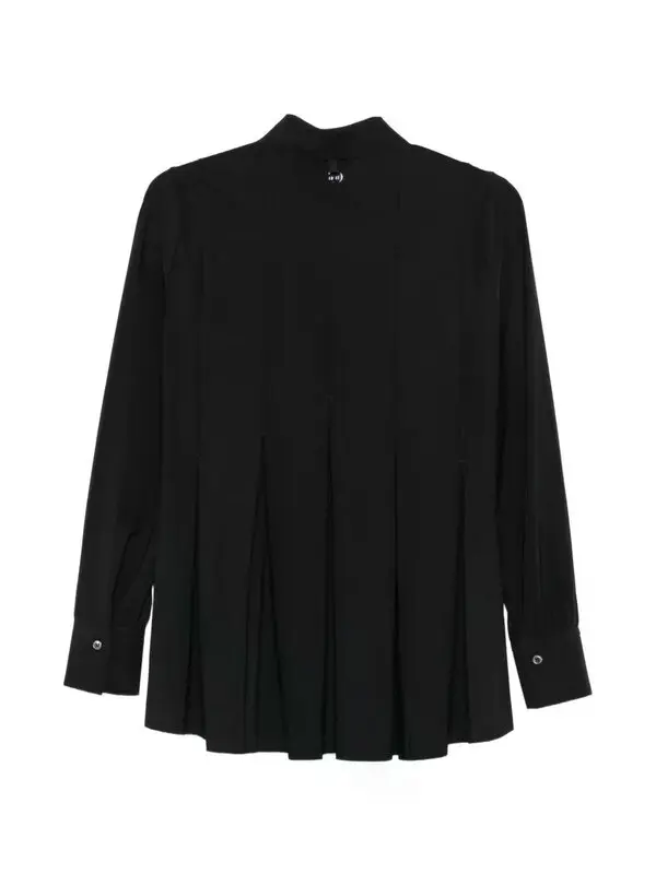 High Equally Pleated Long-sleeve Shirt
