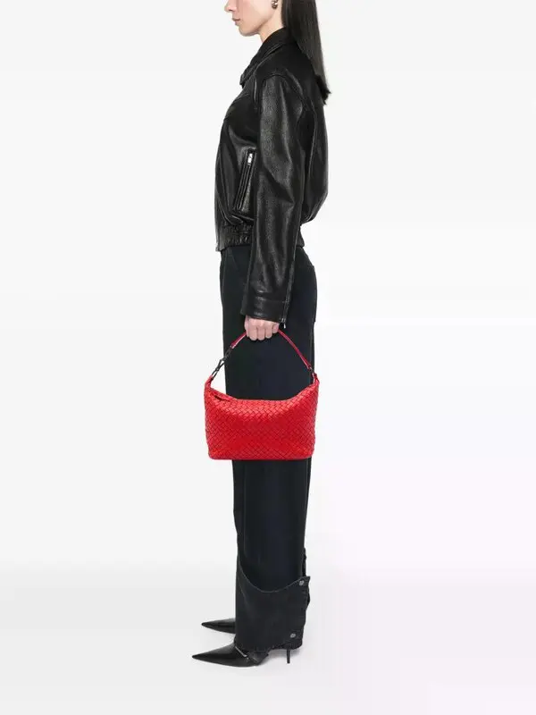 Bottega Veneta 2012-2026 Nappa Intrecciato Shoulder Bag - Red