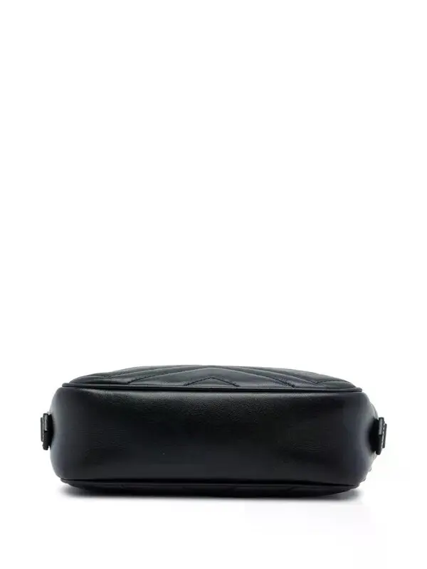 Gucci 2016-2026 Mini Gg Marmont Matelasse Calfskin Crossbody Bag - Black
