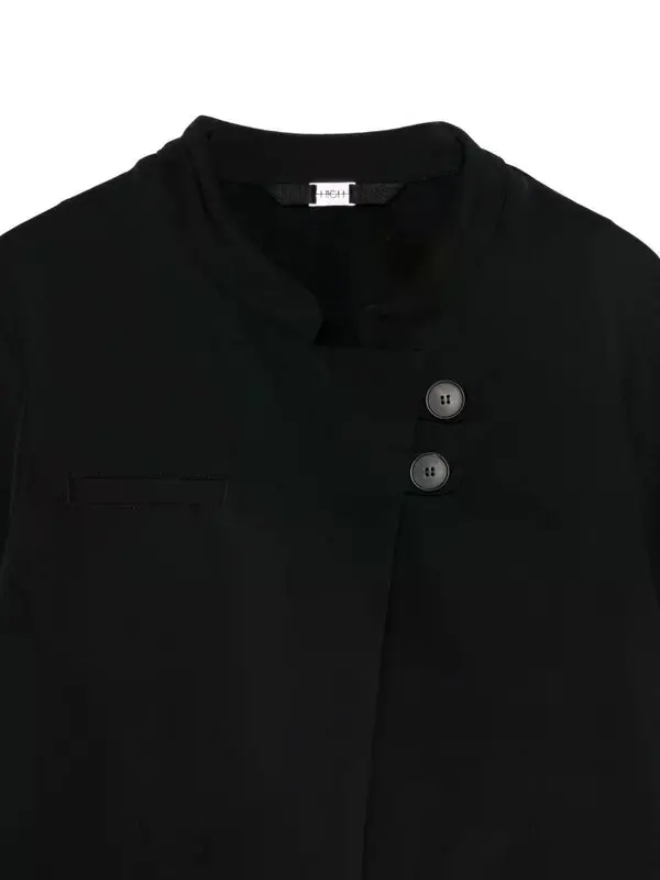 High Arise Asymmetric-fastening Collarless Jacket
