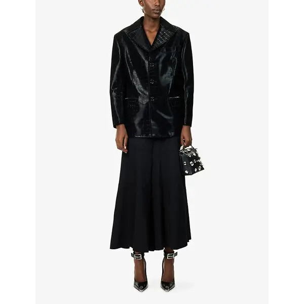 Junya Watanabe Wide-leg Ankle-crop Wool Trousers