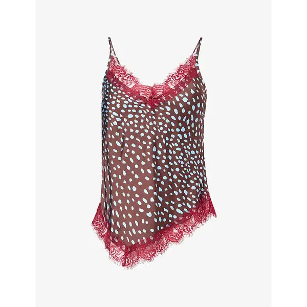 NEVER FULLY DRESSED Aurelia Lace-trim Satin Top