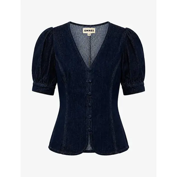OMNES Paighton Cotton Denim Blouse